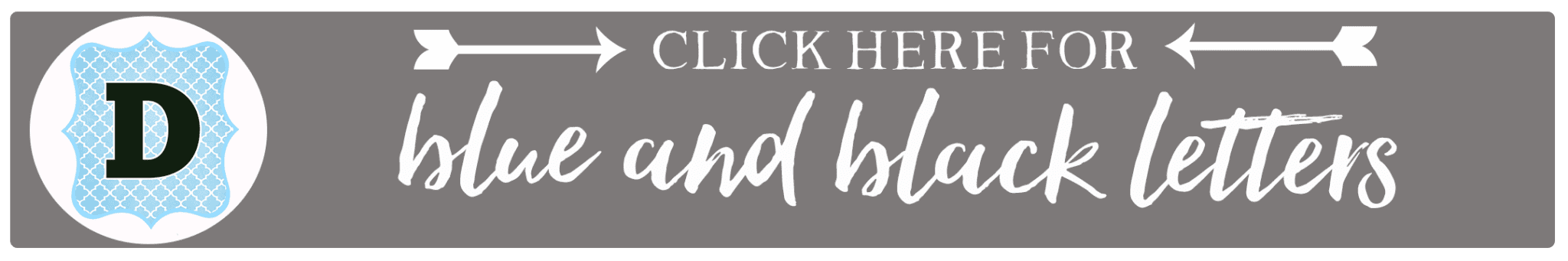 Free Printable Black and White Banner Letters - Swanky Design Co.