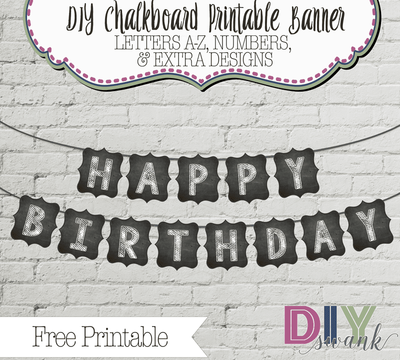 Chalkboard Letters for Banners-Free Printable - Swanky Design Co.