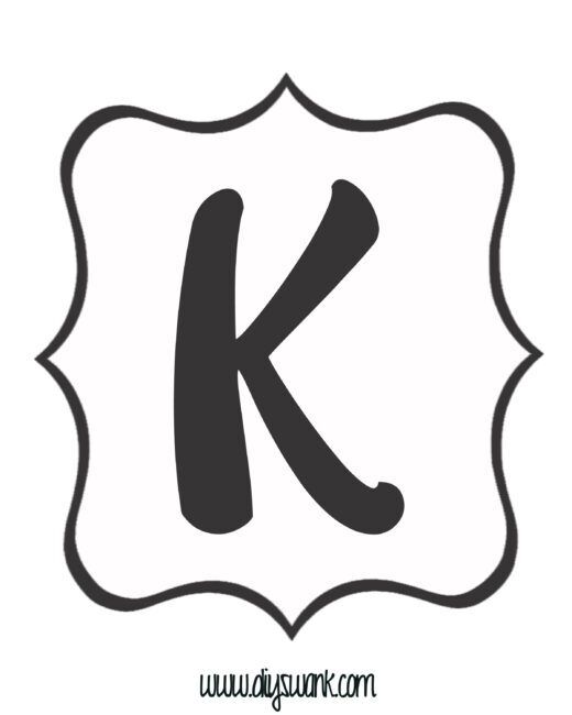 Free Printable Black and White Banner Letters - Swanky Design Co.