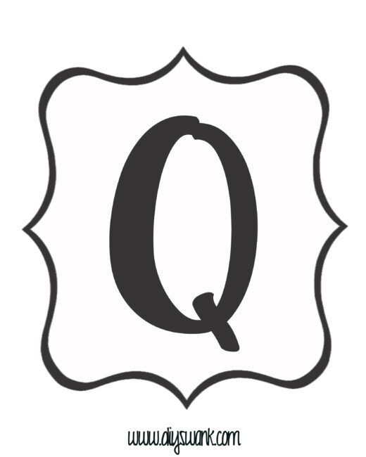 Free Printable Black and White Banner Letters - Swanky Design Co.