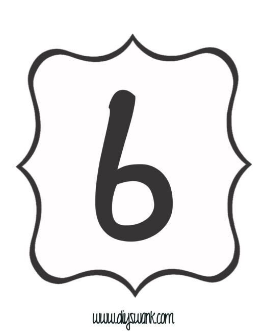 Free Printable Black and White Banner Letters - Swanky Design Co.