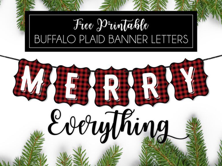 Buffalo Plaid Free Printable Banner Letters - Swanky Design Co.